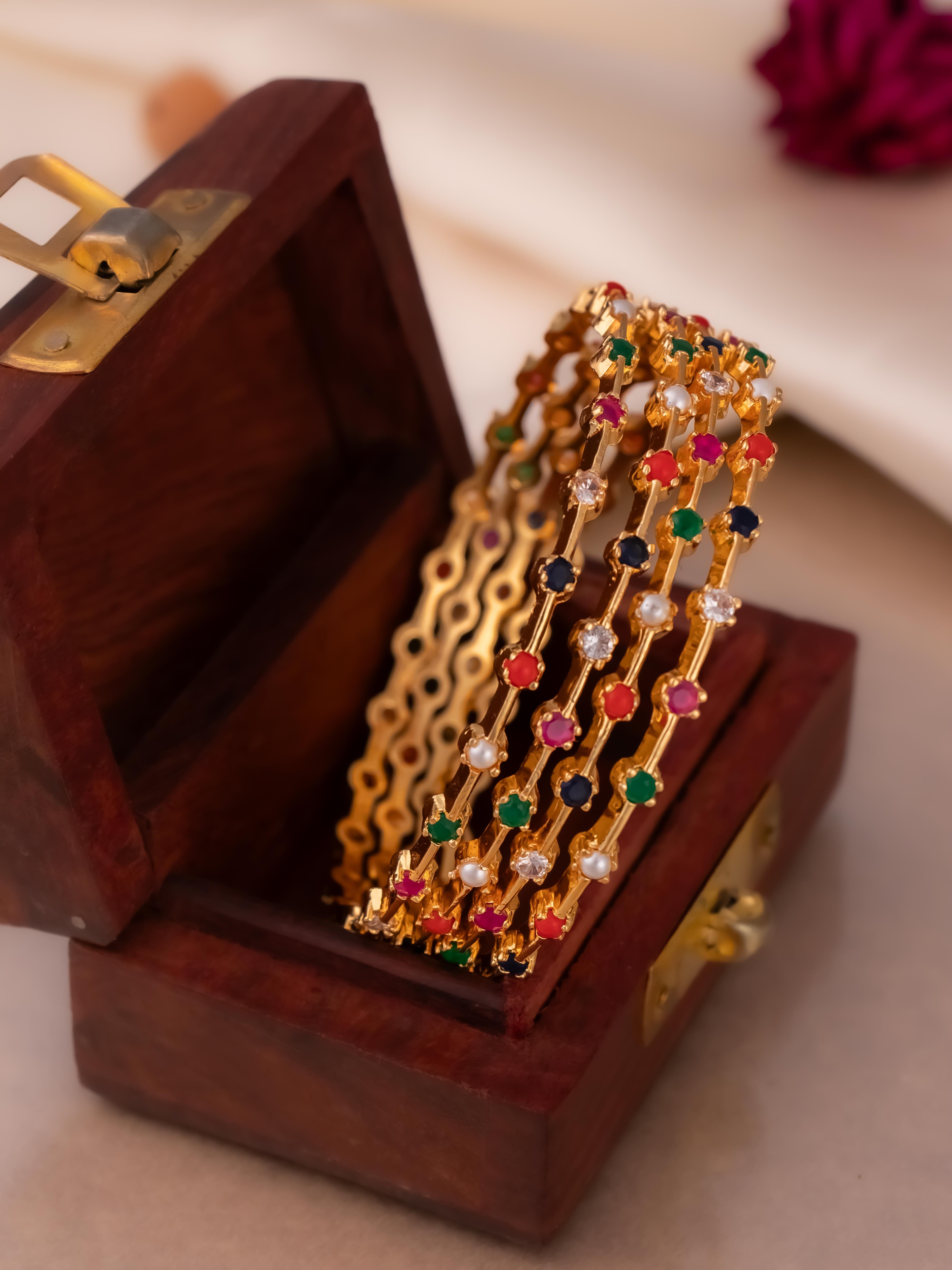 Simple Navaratna Bangles Online For Women – Imperial Tara
